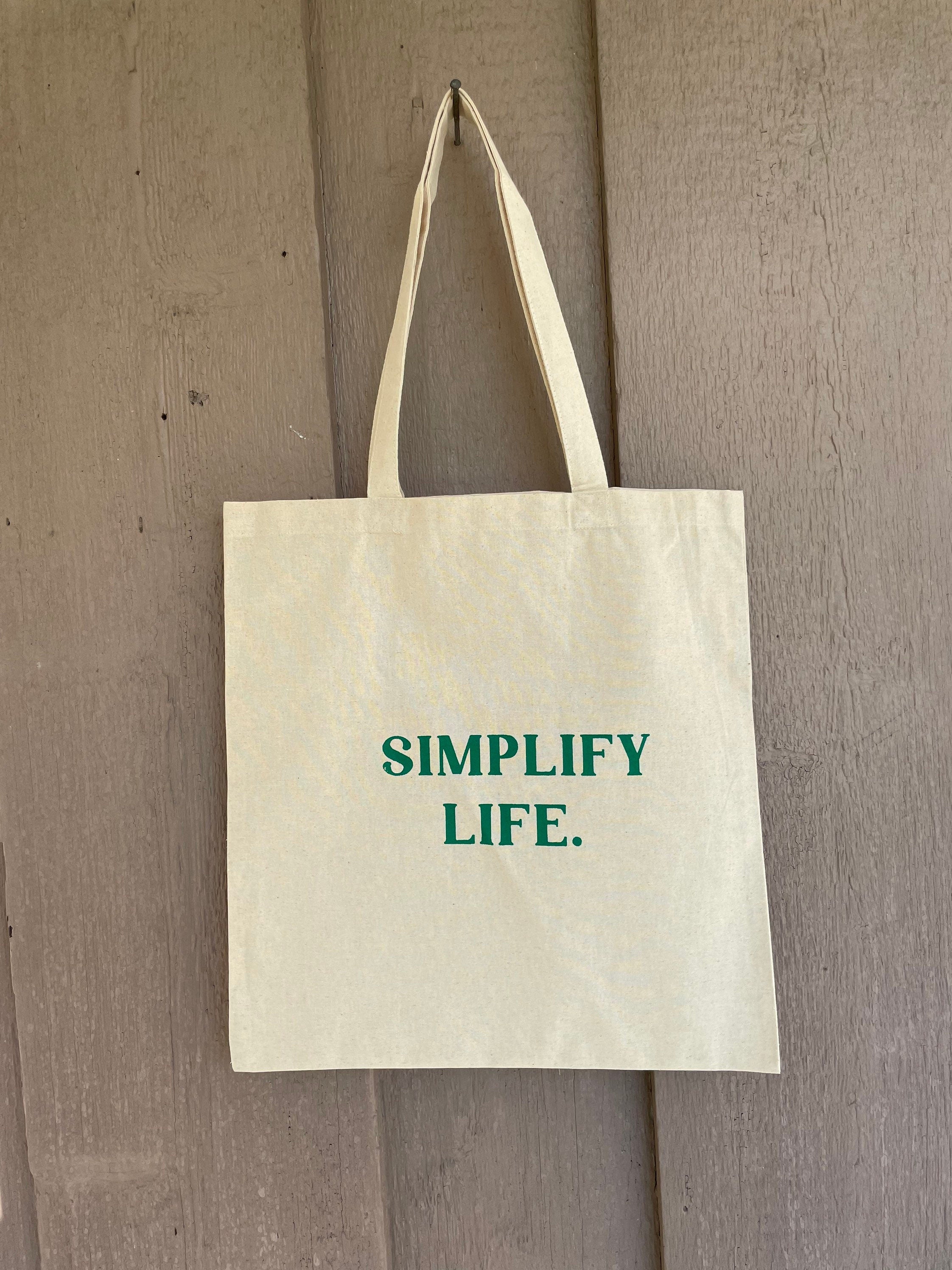 Simplify Life Tote Bag l Simplify Market Tote Bag l Minimalist Canvas ...